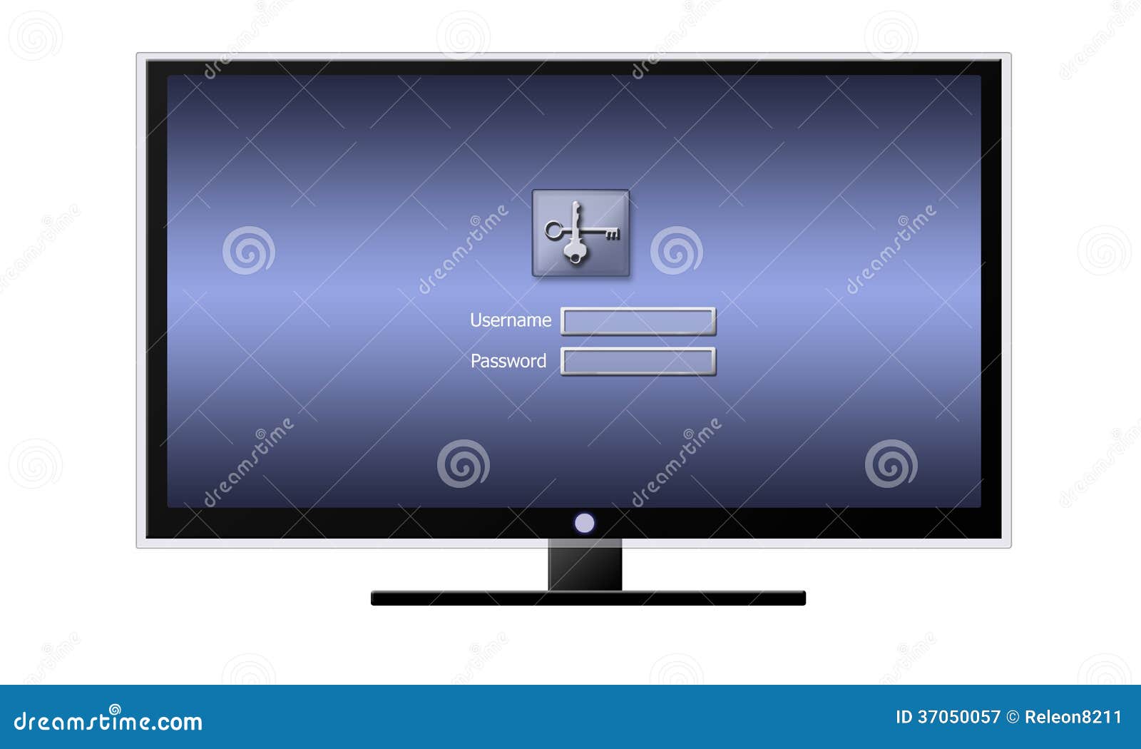 Login in TV media stock illustration. Illustration of interface - 37050057