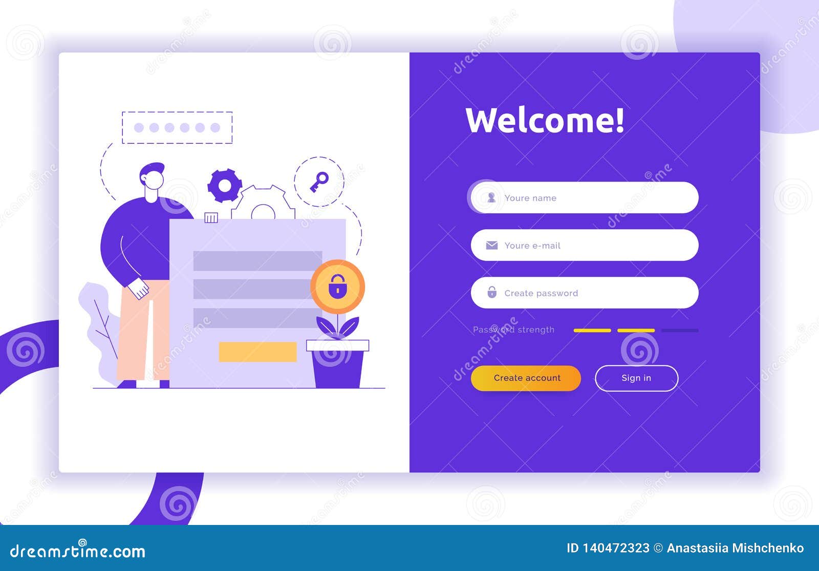 Login UI UX Design Concept and Illustration with Big Modern People ...