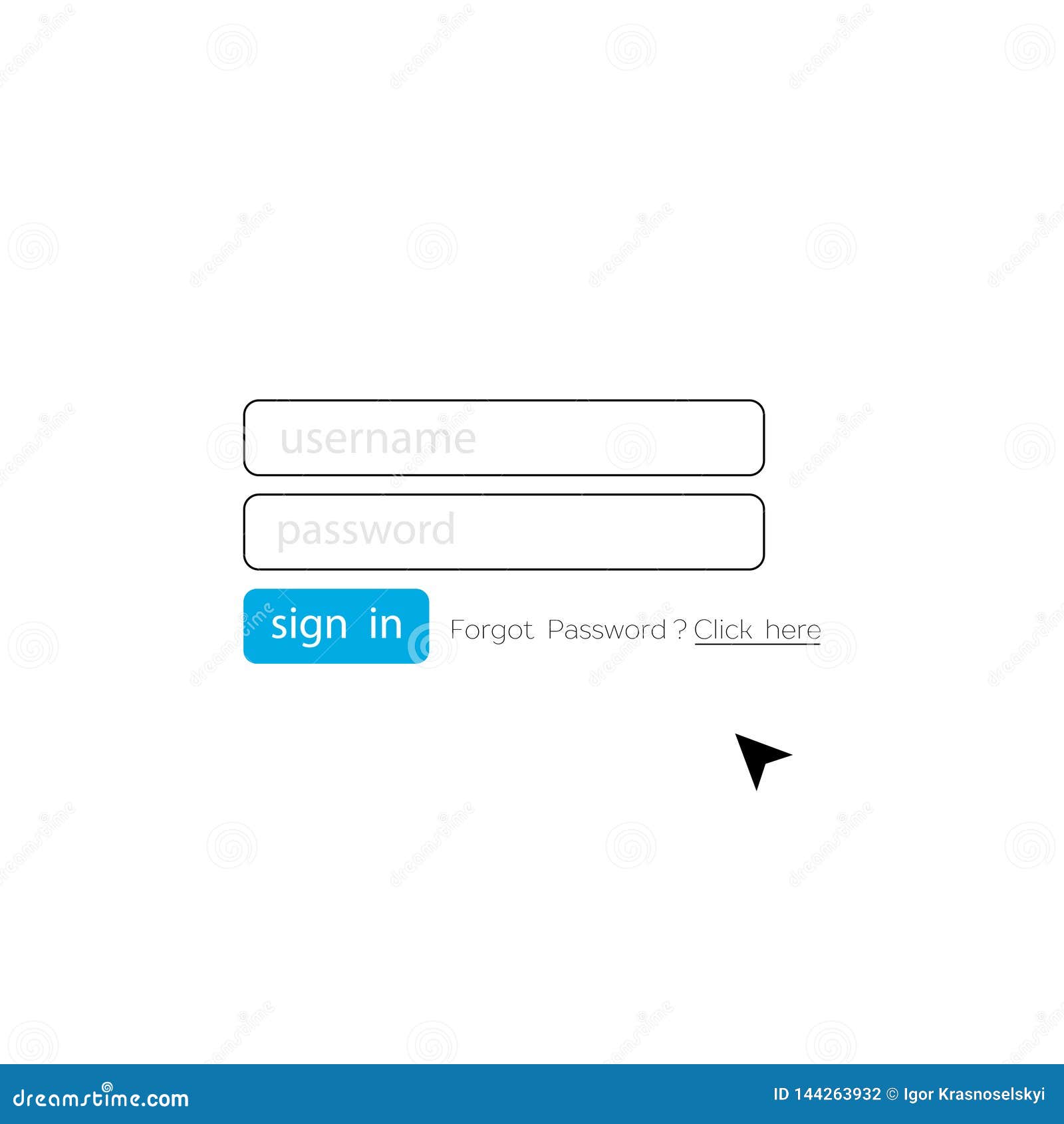 Login. Login User Interface. Member Login Template in Flat Design Stock ...