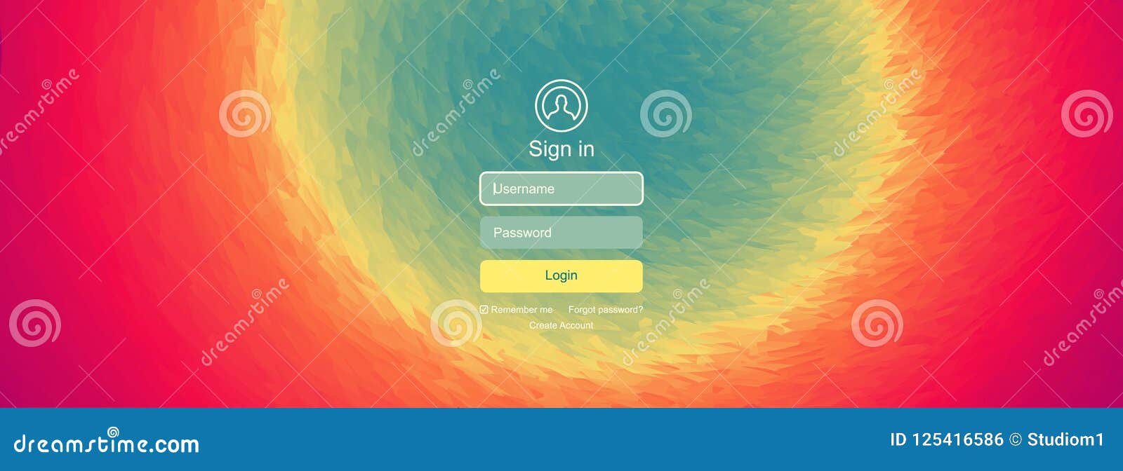 Login User Interface. Modern Screen Design for Mobile App and Web Design. Gradient Background ...