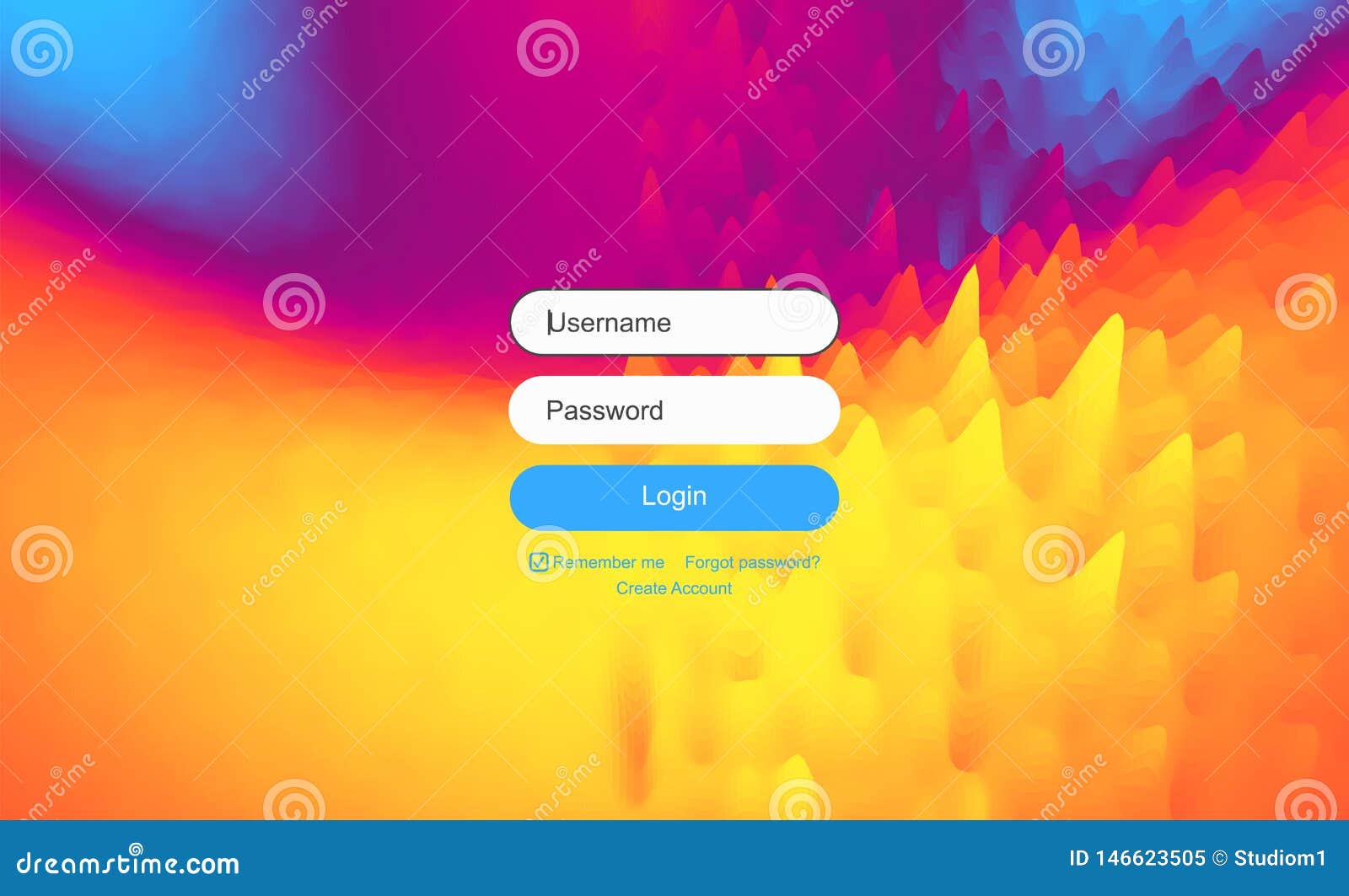Login User Interface. Modern Screen Design for Mobile App and Web Design. Gradient Background ...