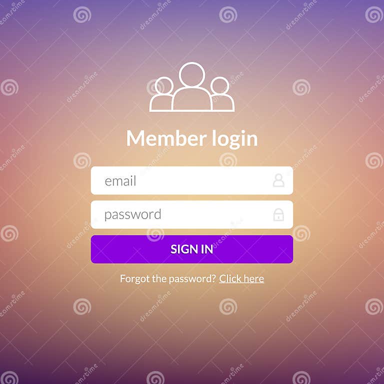 Login User Interface. Sign in Web Element Template Window Stock Vector ...