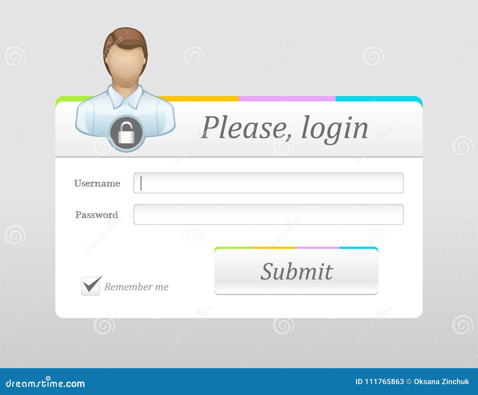 Login User Interface with User Icon Stock Vector - Illustration of ...