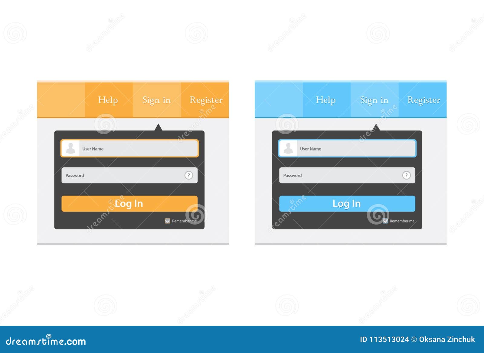 Login User Interface. Sign in Web Element Template Window Stock Vector - Illustration of modern ...