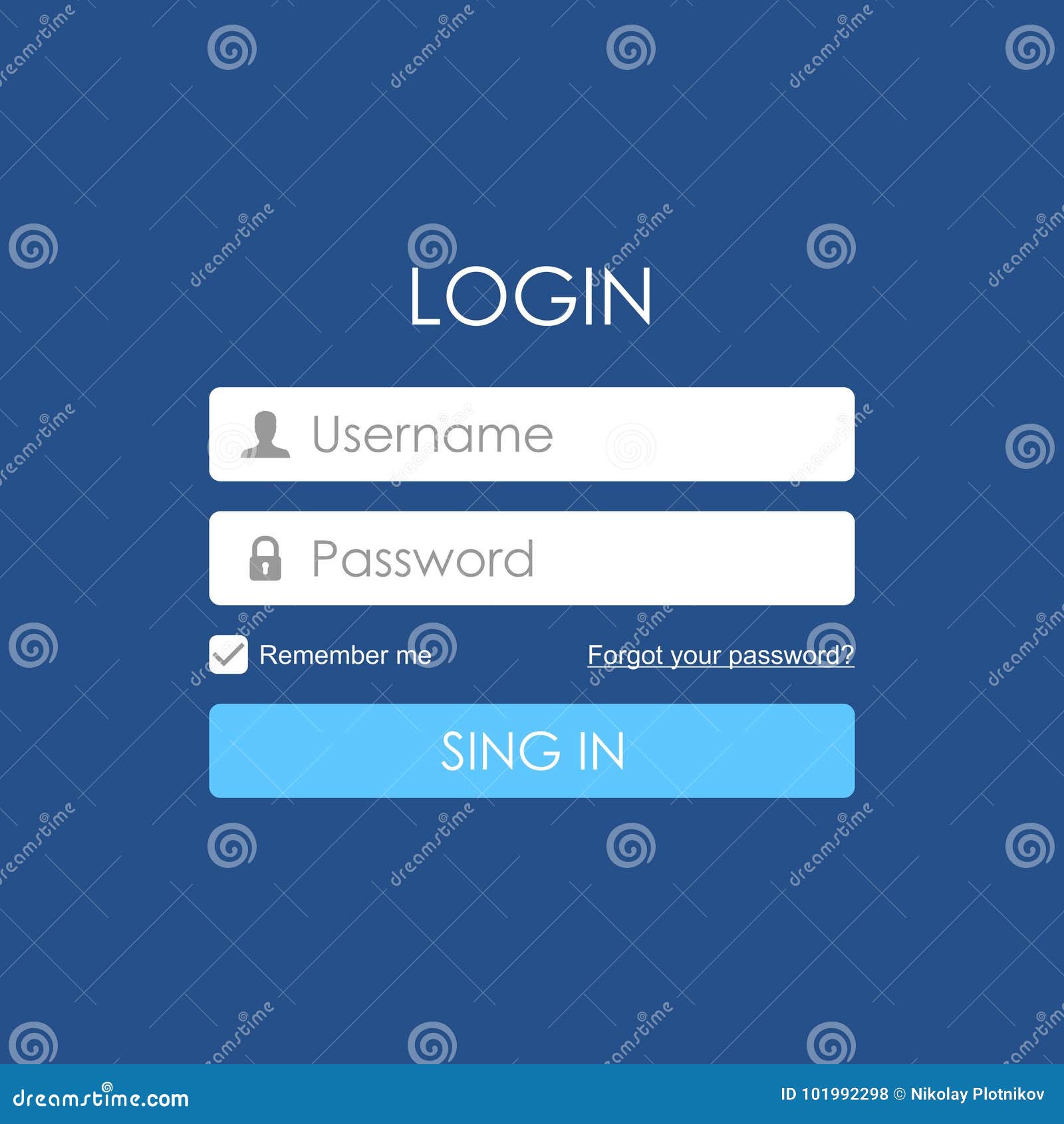 Login User Interface Sign In Web Element Template Window For Website
