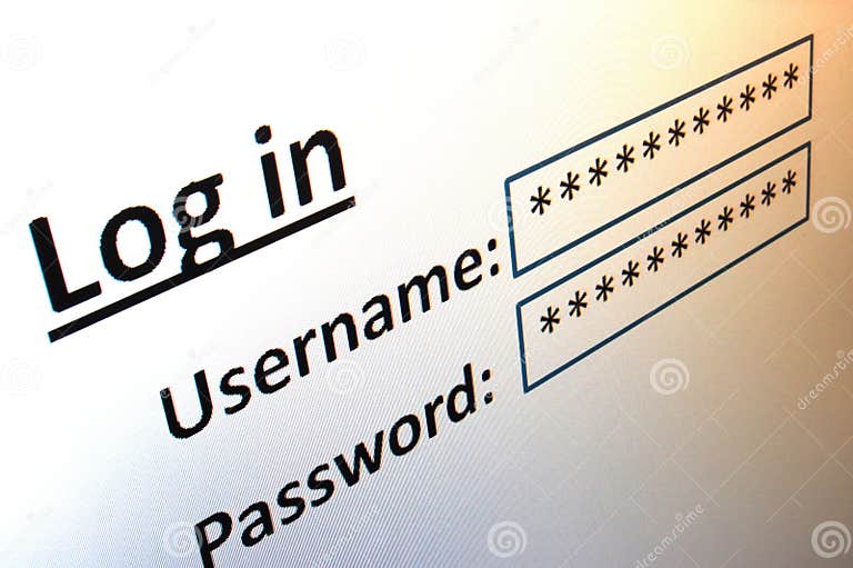 Login on a Website in the Internet Stock Image - Image of online ...