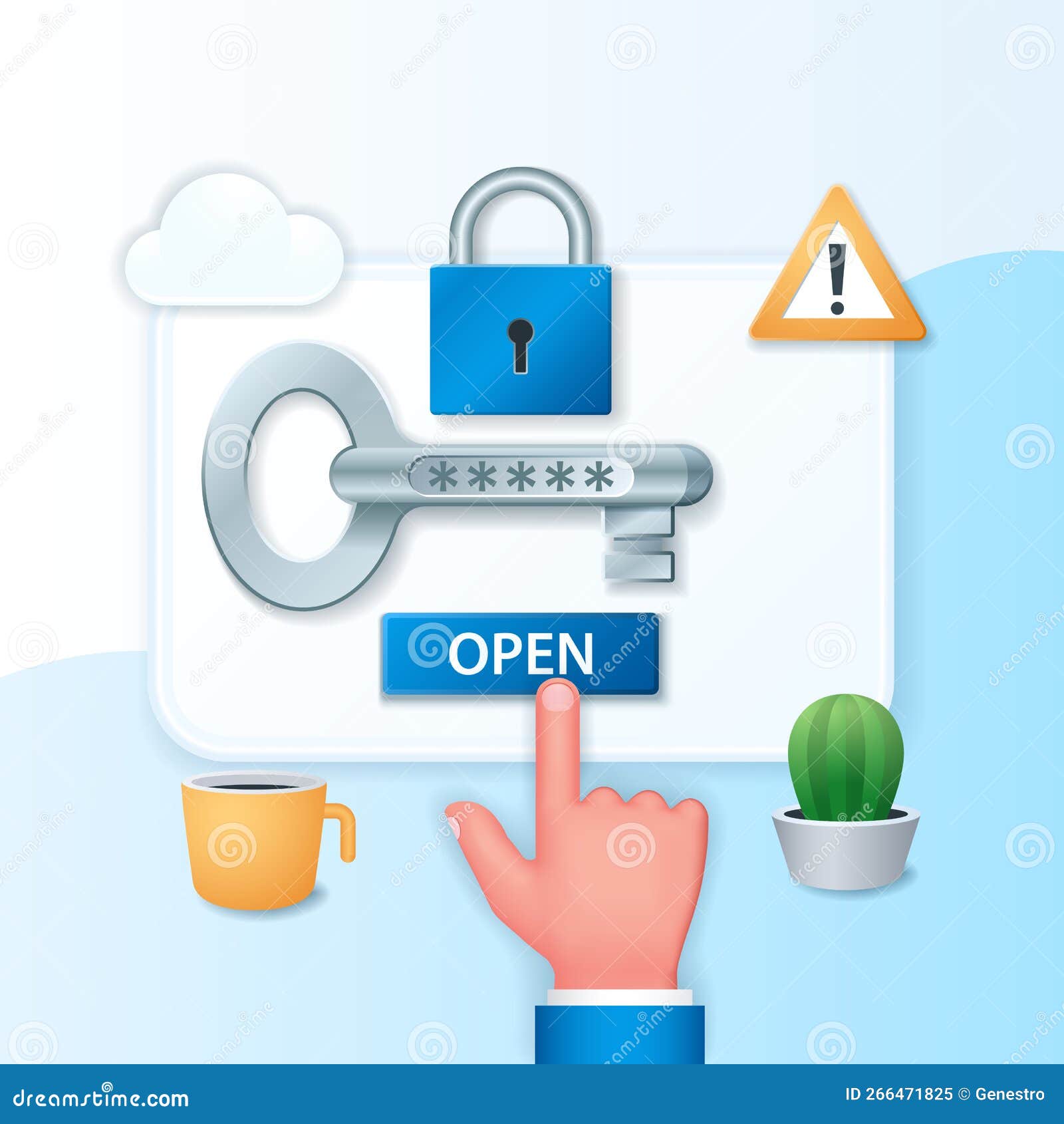 Login Window Vector Illustrations in 3D Style Stock Illustration ...