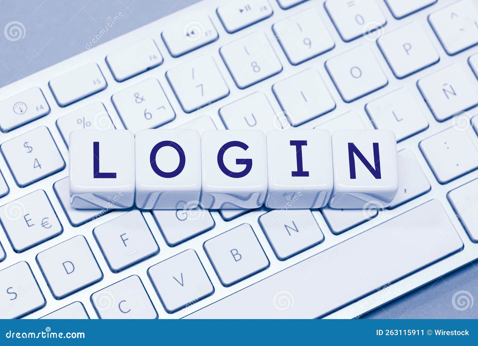 Login Word on Cube Blocks on Computer Keyboard Stock Image - Image of ...