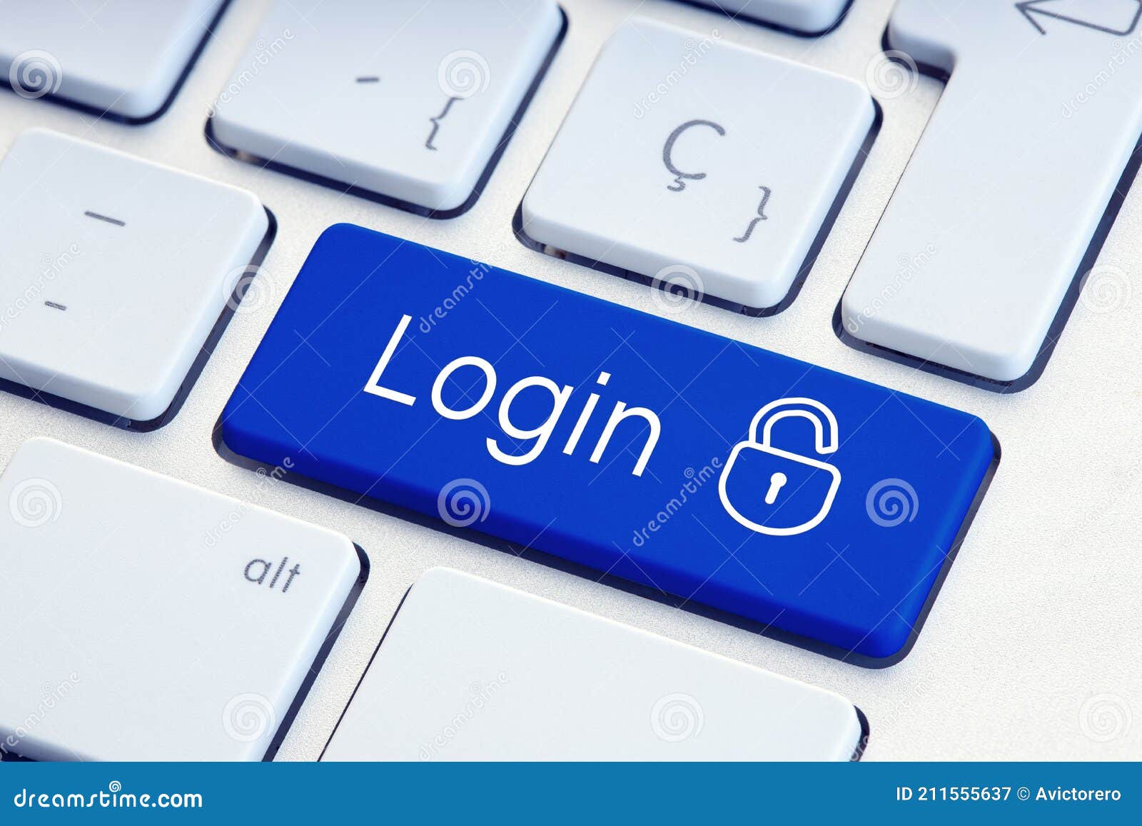 Login Word and Lockpad on Computer Keyboard Key. Technology Security or ...