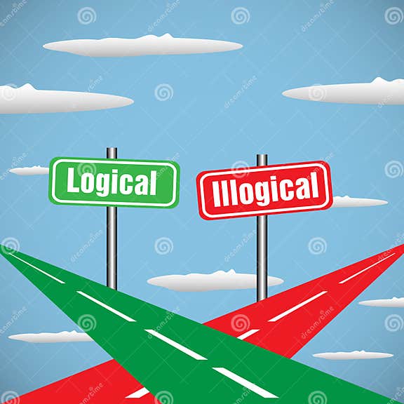 Logique et illogique illustration de vecteur. Illustration du dessin ...