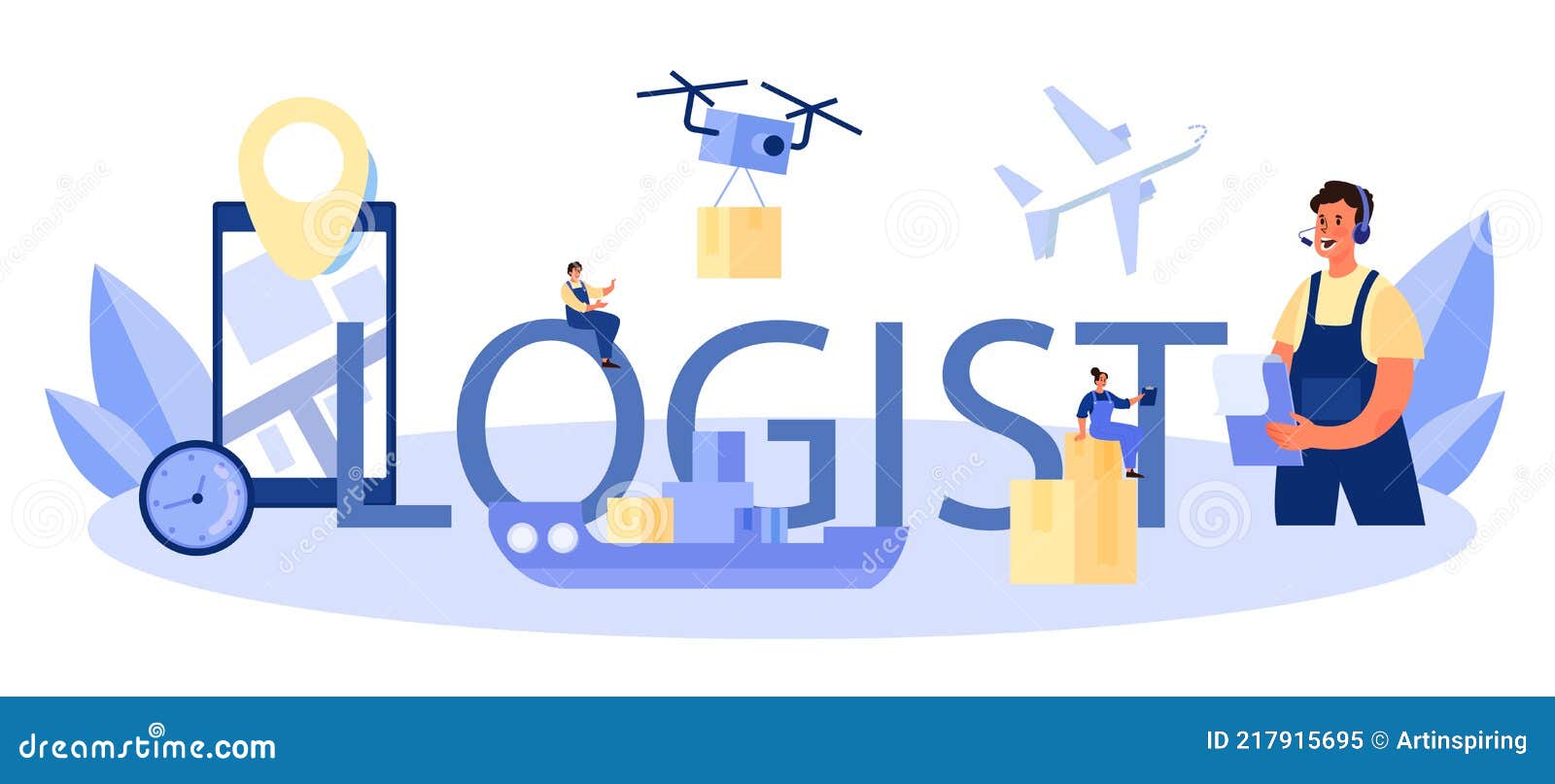 Logist Typographic Header. Idea of Transportation and Distribution ...