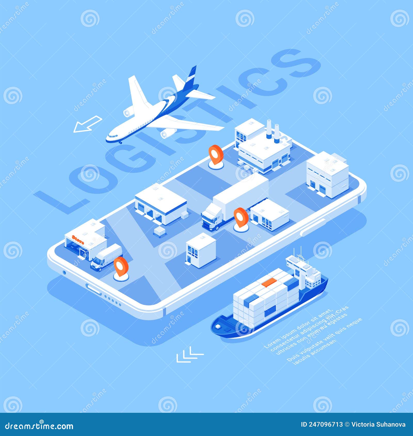 Logistic Banner Transportation Cargo Delivery Smartphone Application ...