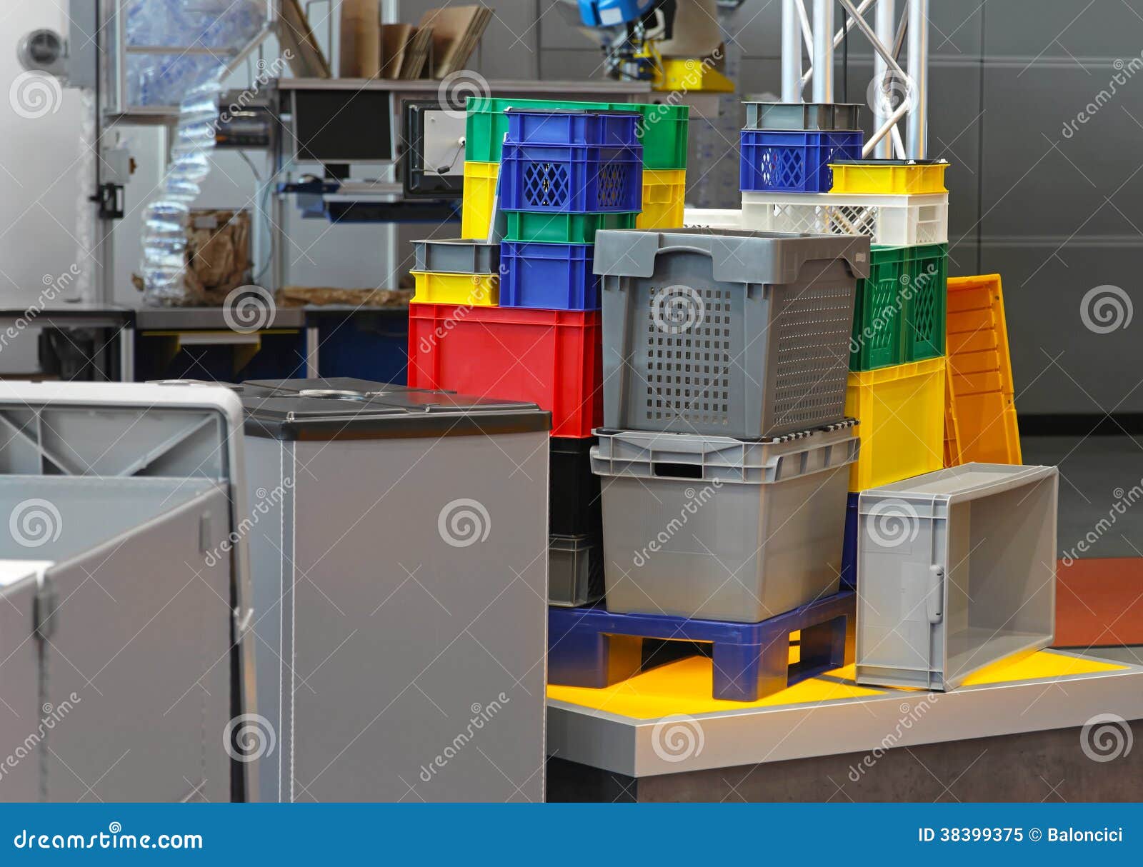 Logistic boxes stock image. Image of pallet, color, delivery - 38399375