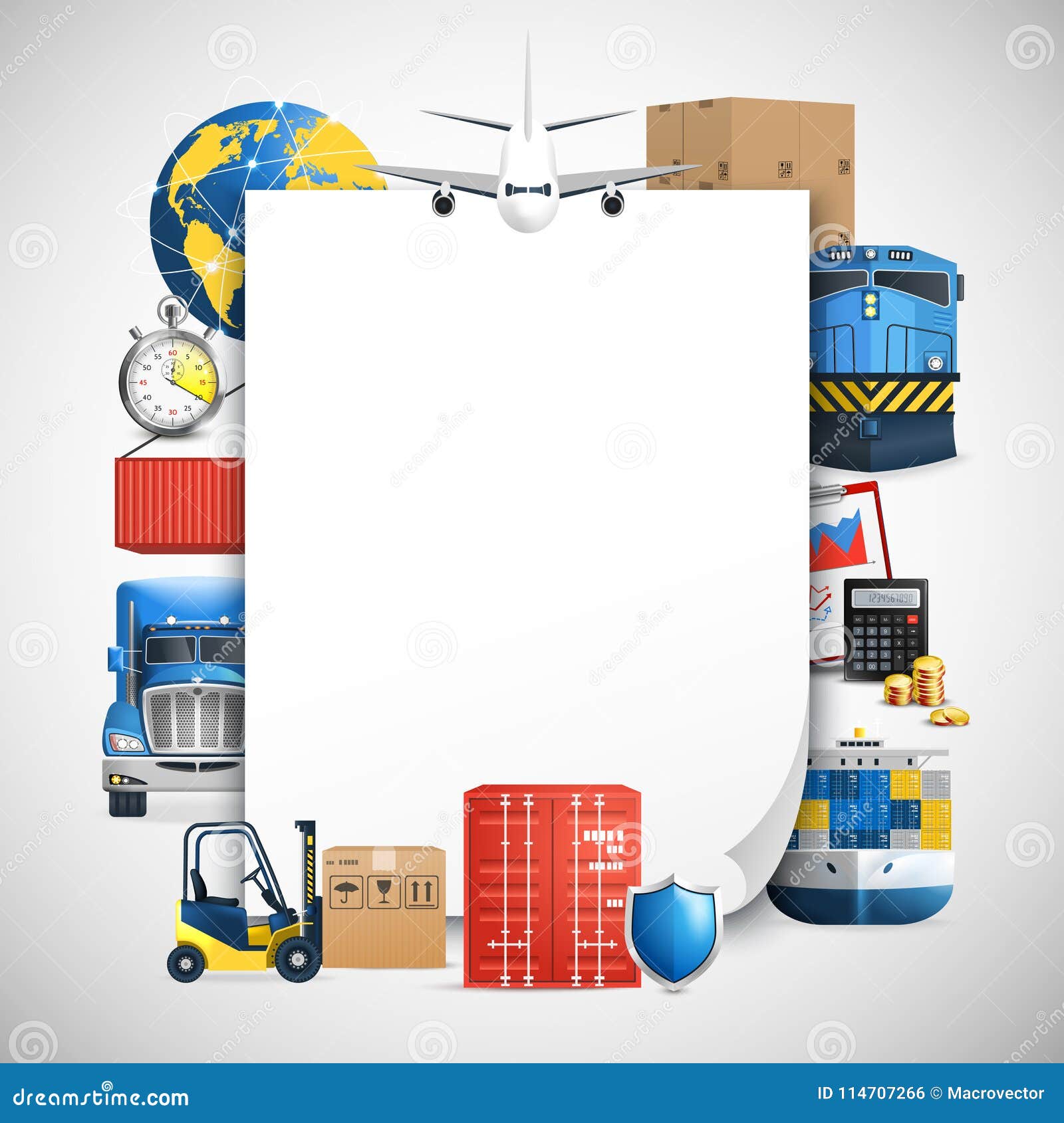 Logistic Colored Composition Stock Vector - Illustration of container ...
