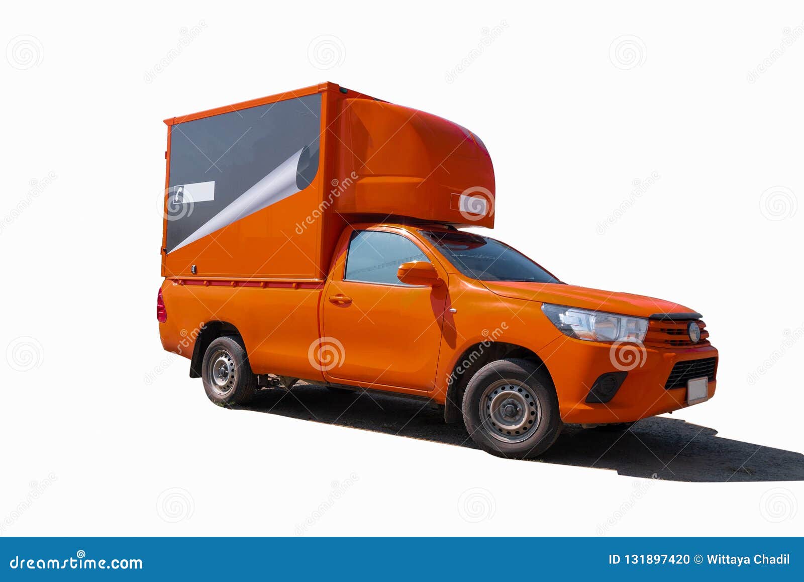 Delivery Truck, Logistic Container Pickup Truck Stock Photo - Image of ...