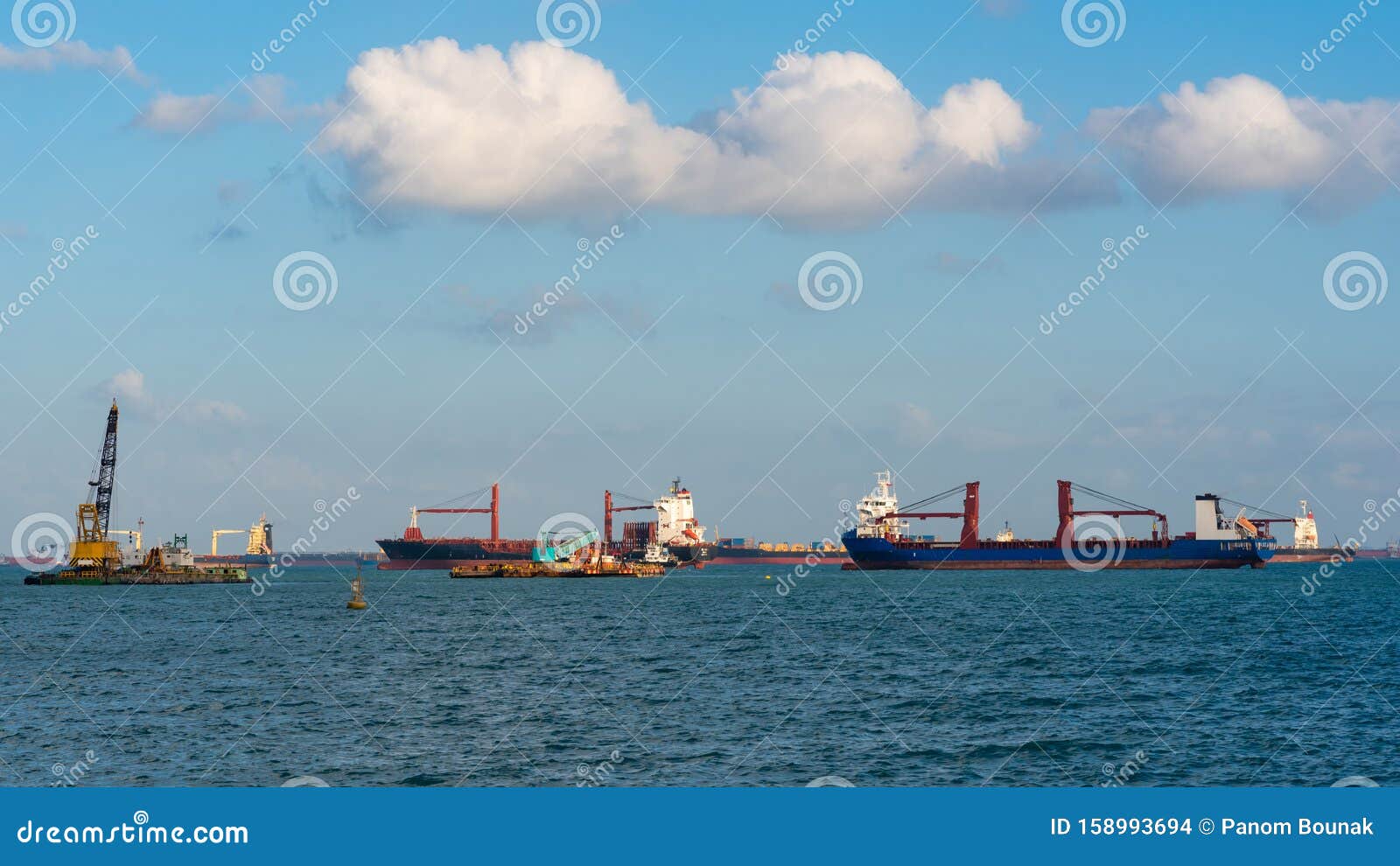 Logistic Container Ship at Shipping Yard at Singapore Harbour Stock ...
