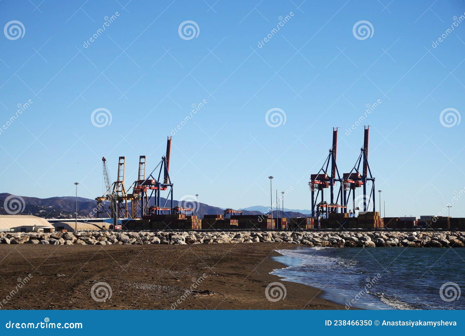 Logistic Terminal Port in Malaga, Spain Editorial Image - Image of ...