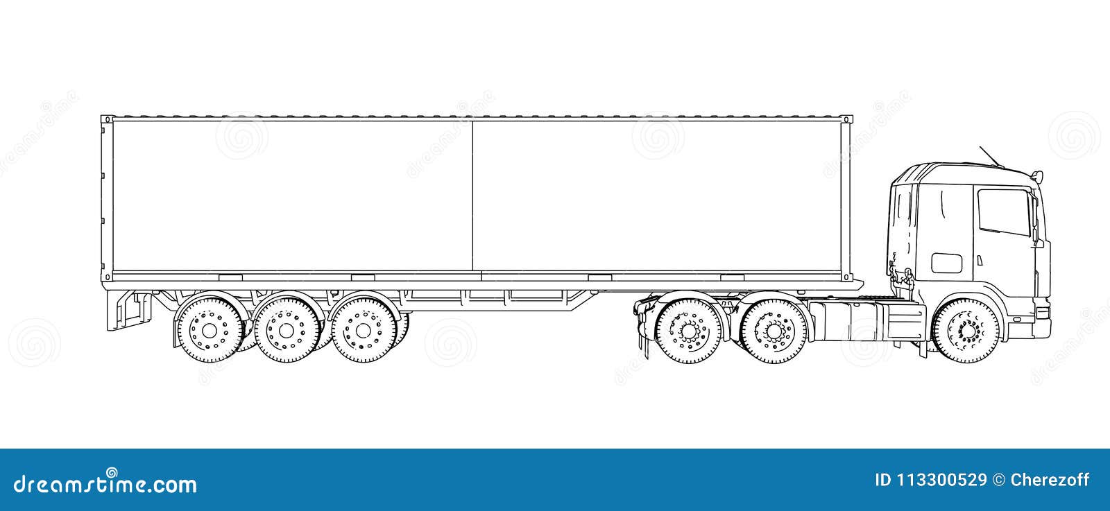 Logistic by Container Truck Stock Illustration - Illustration of ...