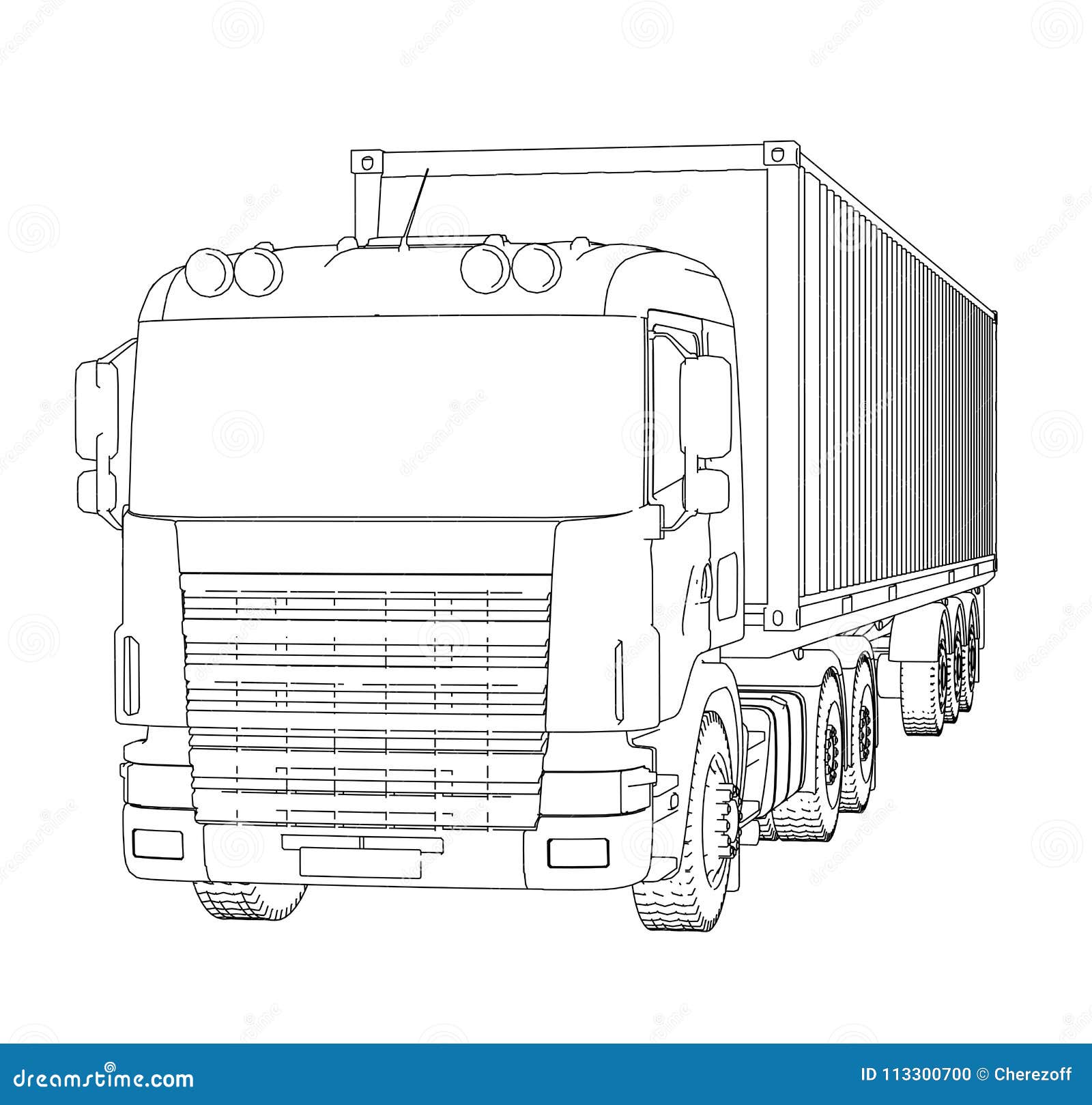 Logistic by Container Truck Stock Illustration - Illustration of harbor ...