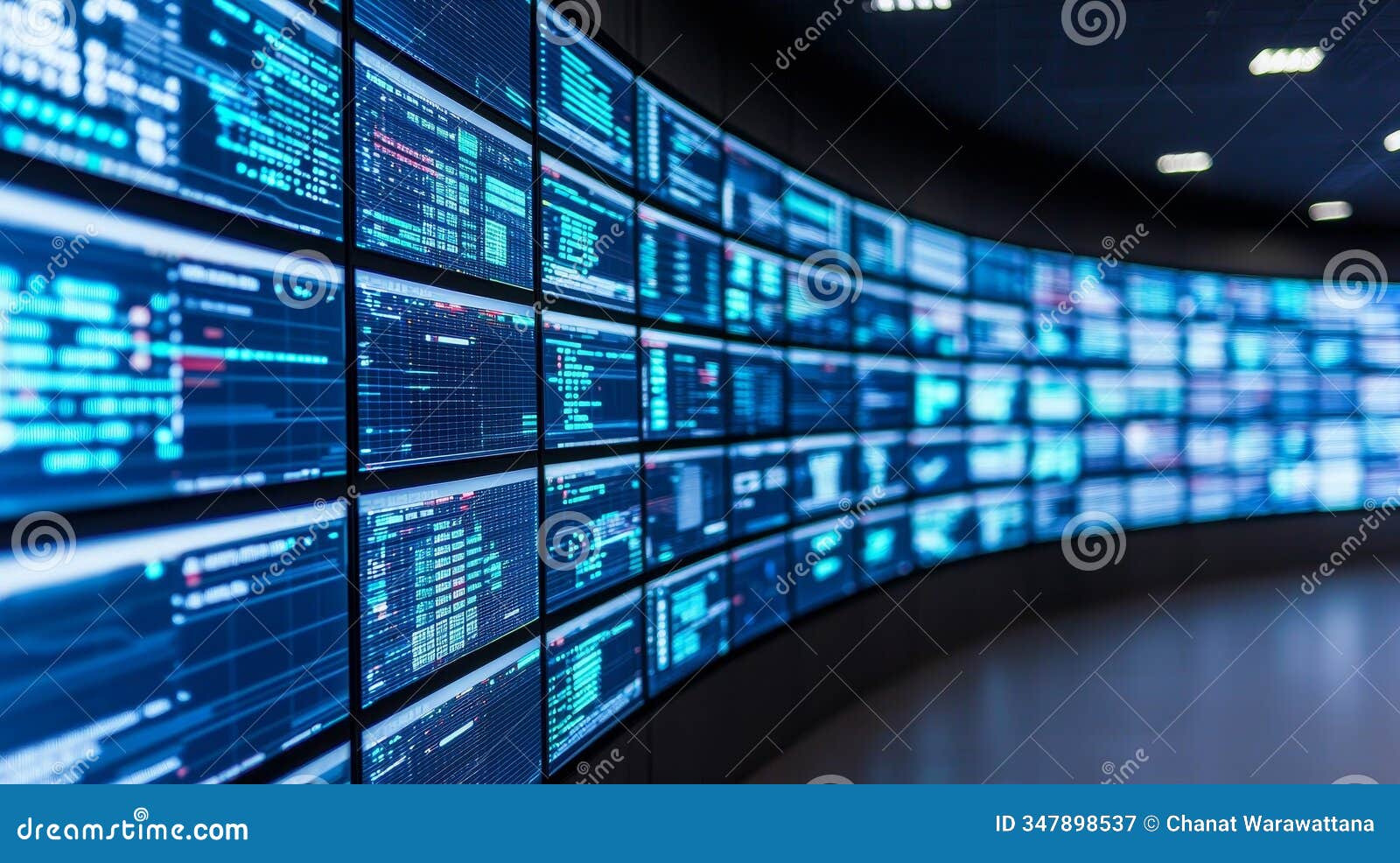 Logistic with Control Room Concept Hightech Display Wall with Data ...