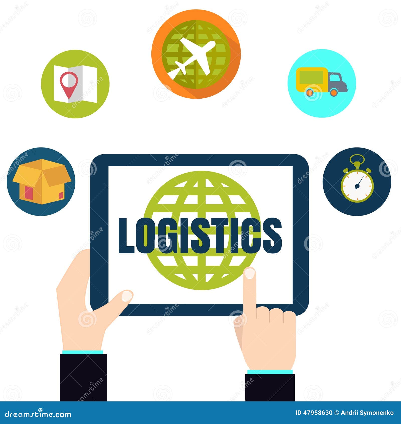 Logistic Delivery Network Chain Concept Stock Vector - Illustration of ...