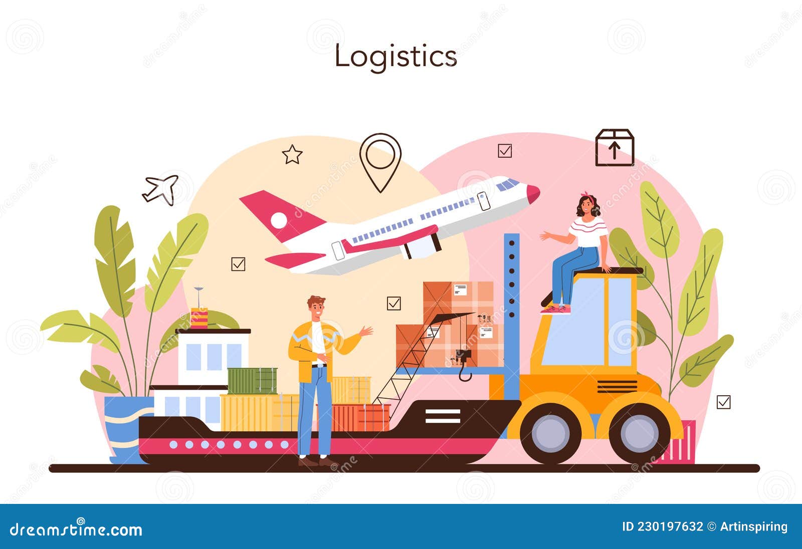 Logistic and Delivery Service Concept. Idea of Transportation Stock ...