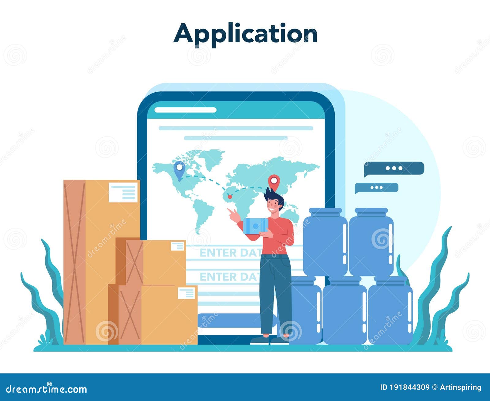 Logistic and Delivery Service Online Service or Platform. Idea of Stock ...