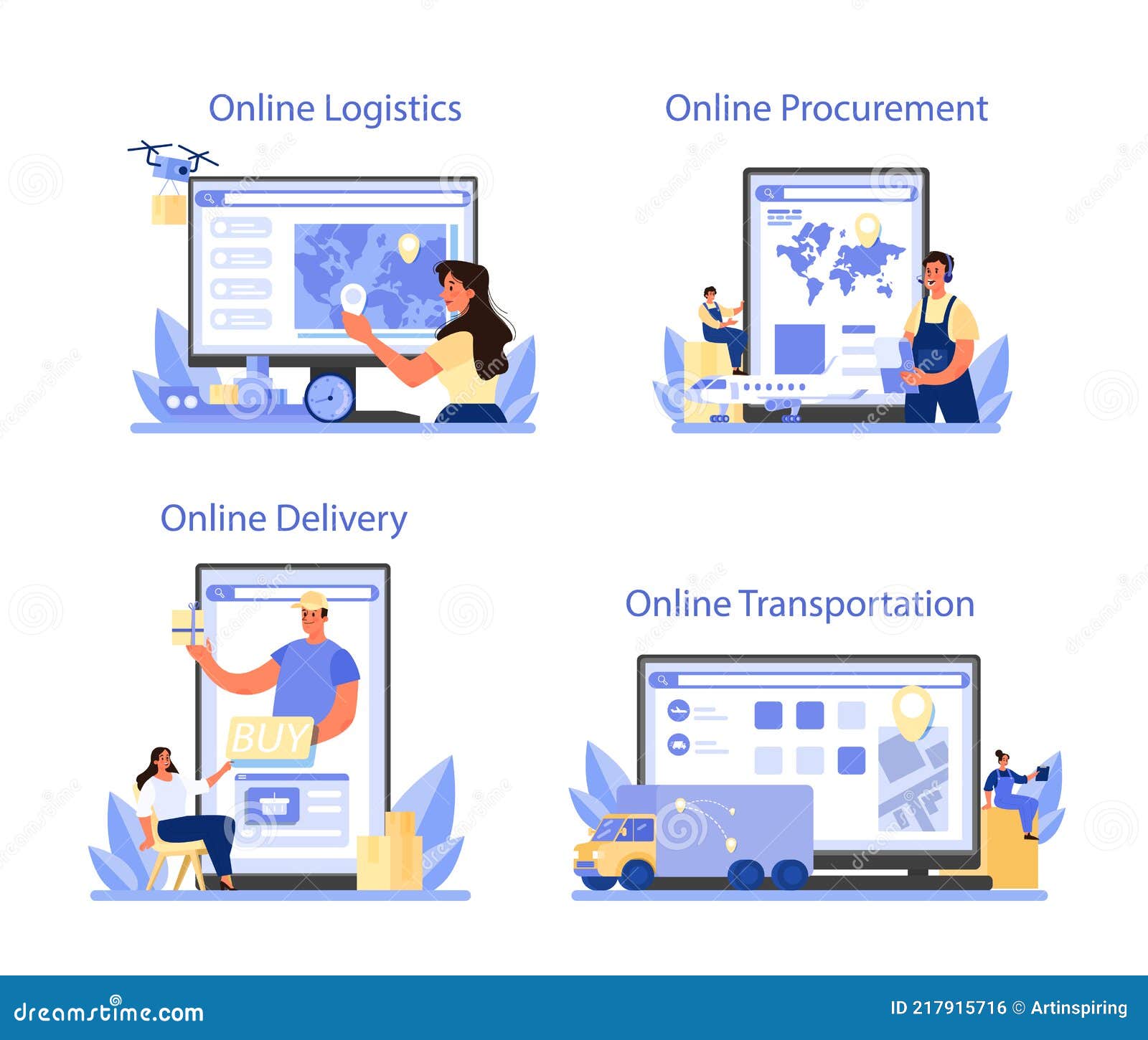 Logistic and Delivery Service Online Service or Platform Set. Idea of ...