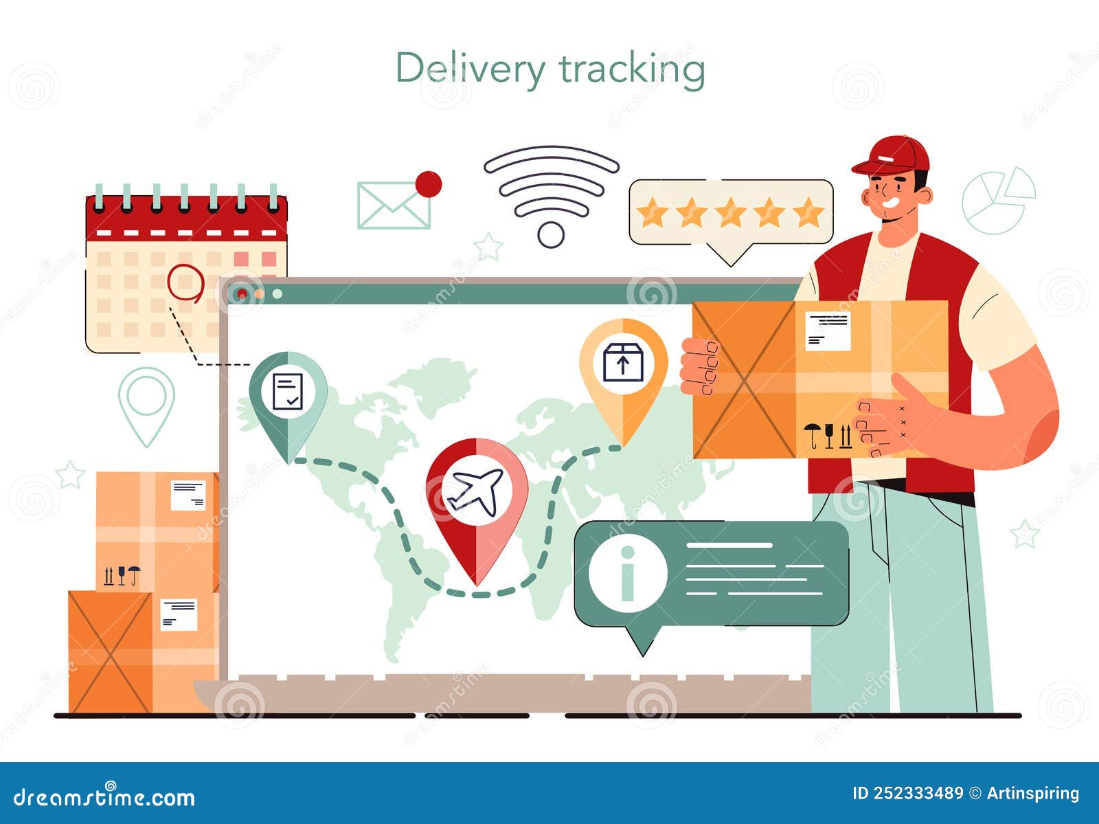 Logistic and Delivery Service Online Service or Platform Stock Vector ...
