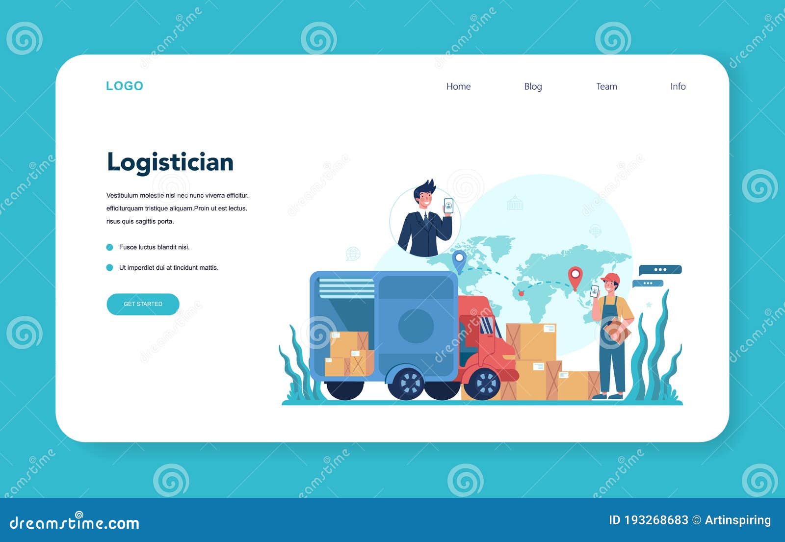 Logistic and Delivery Service Web Banner or Landing Page. Idea of Stock ...