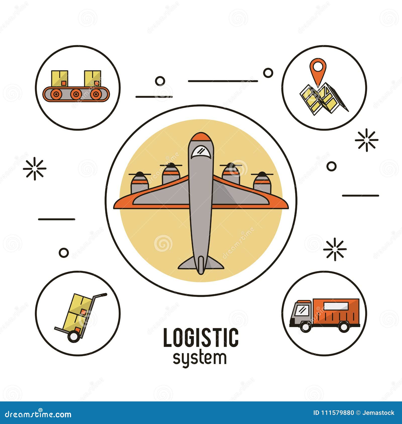 Logistic and Delivery System Infographic Stock Vector - Illustration of ...
