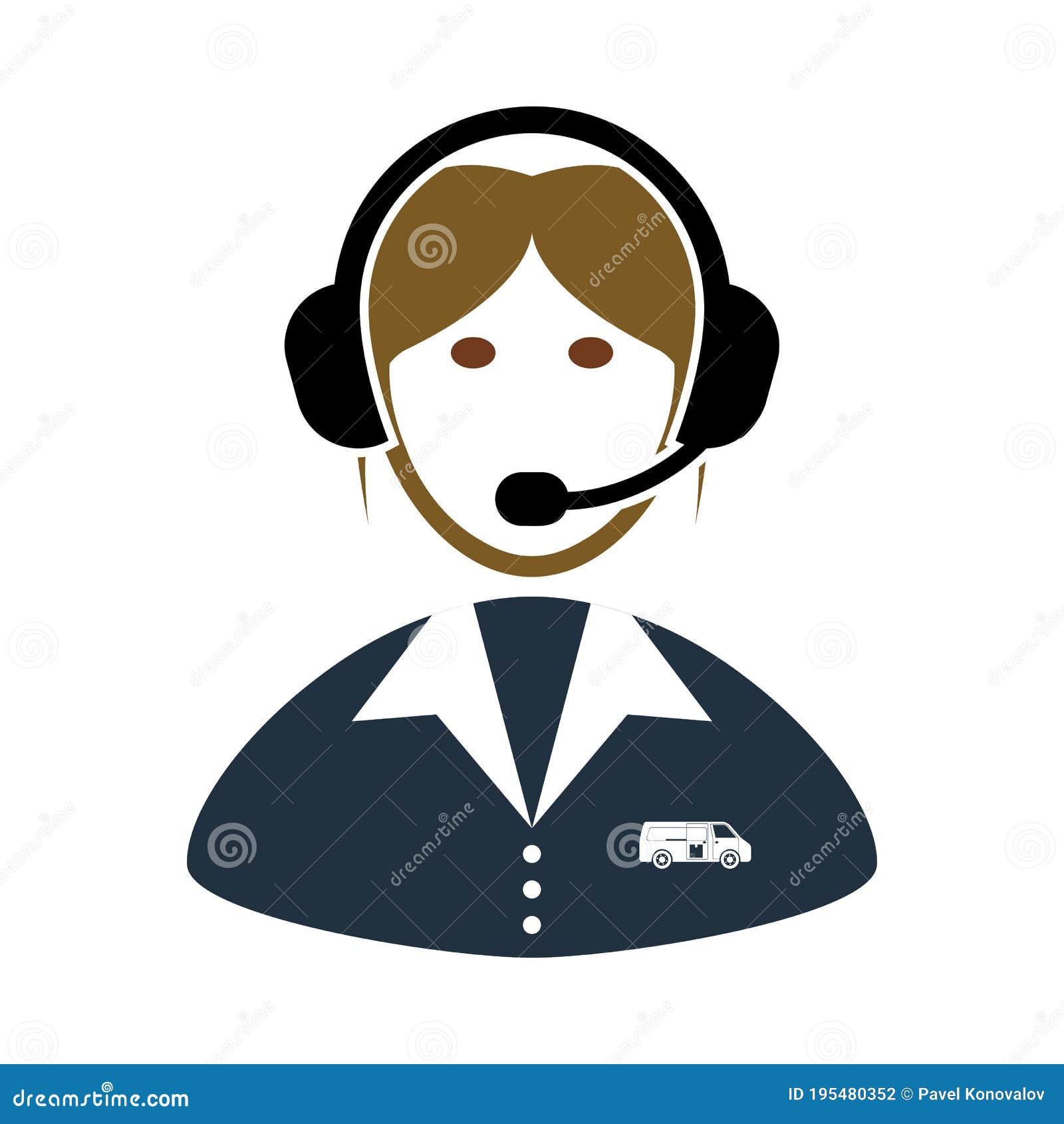 Logistic Dispatcher Consultant Icon Stock Vector - Illustration of ...