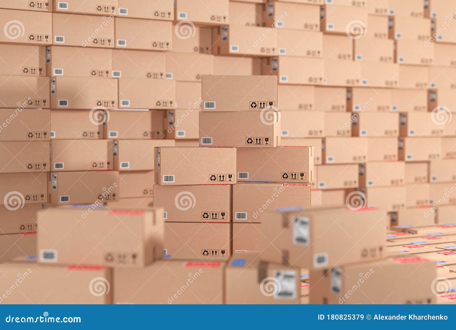 Logistic, Distribution and Delivery Concept. Cardboard Packages and ...