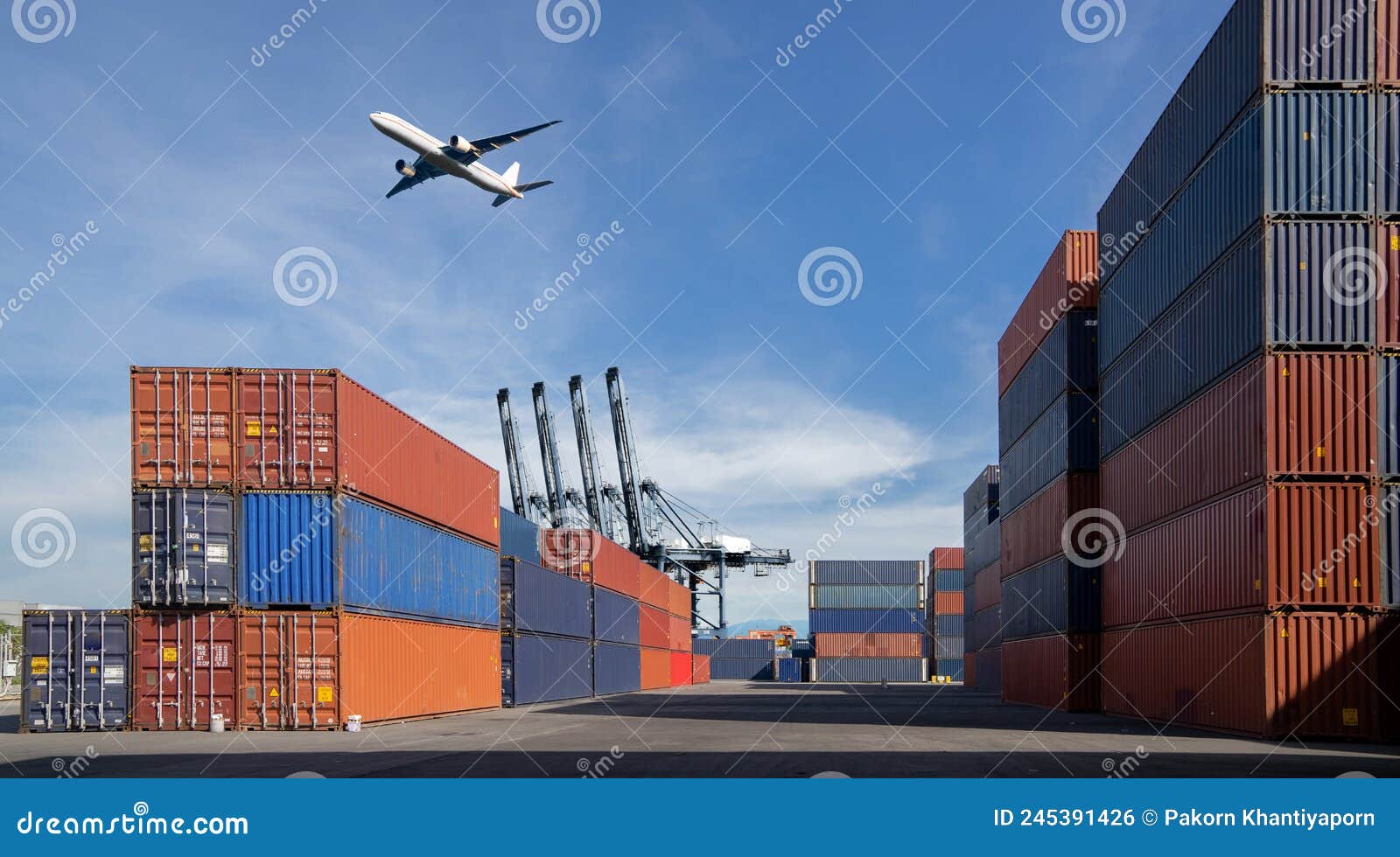 Logistic Export Import Concept Stock Photo - Image of boat, loading ...