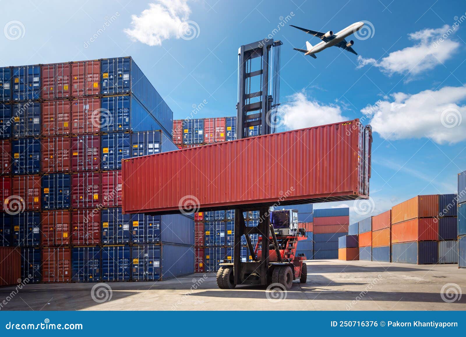 Logistic Export Import Concept Stock Photo - Image of industrial, dock ...