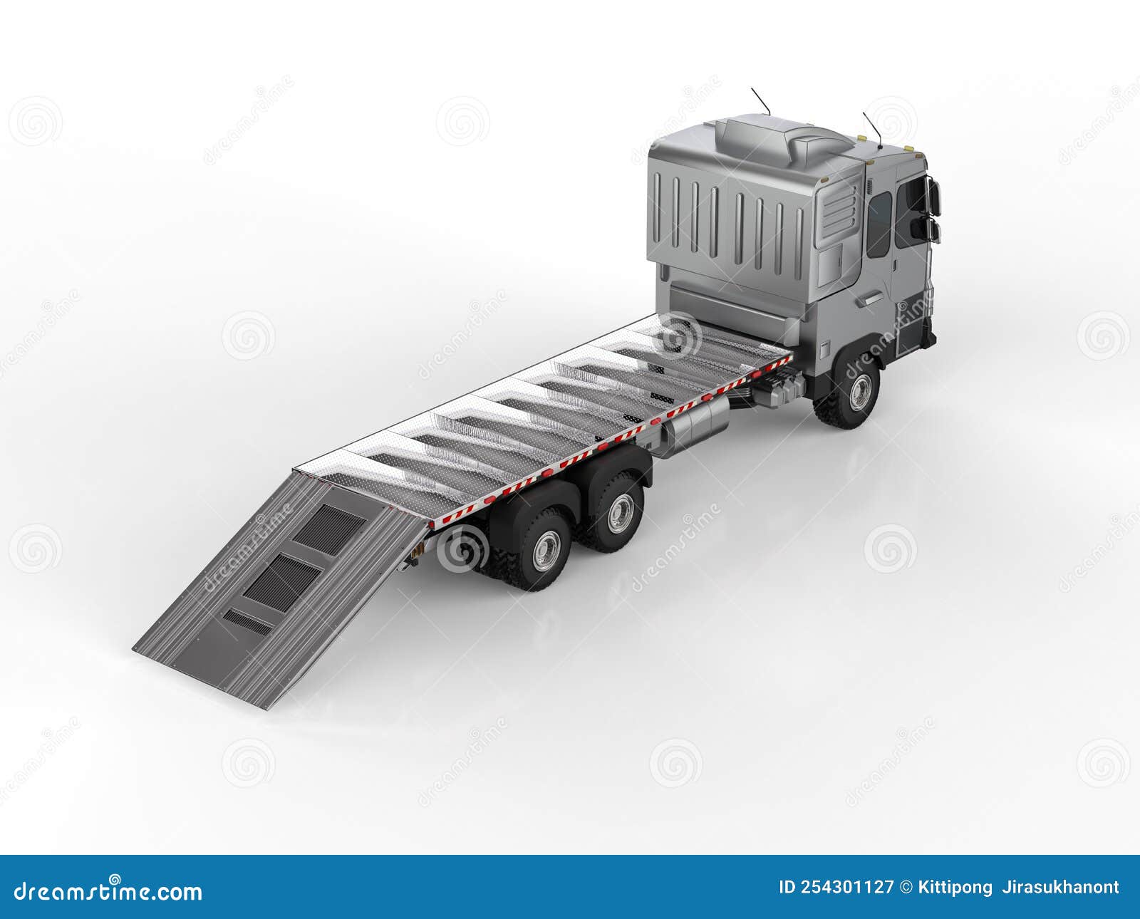 Flatbed Trailer Tractor Truck Cartoon Vector | CartoonDealer.com #117609793