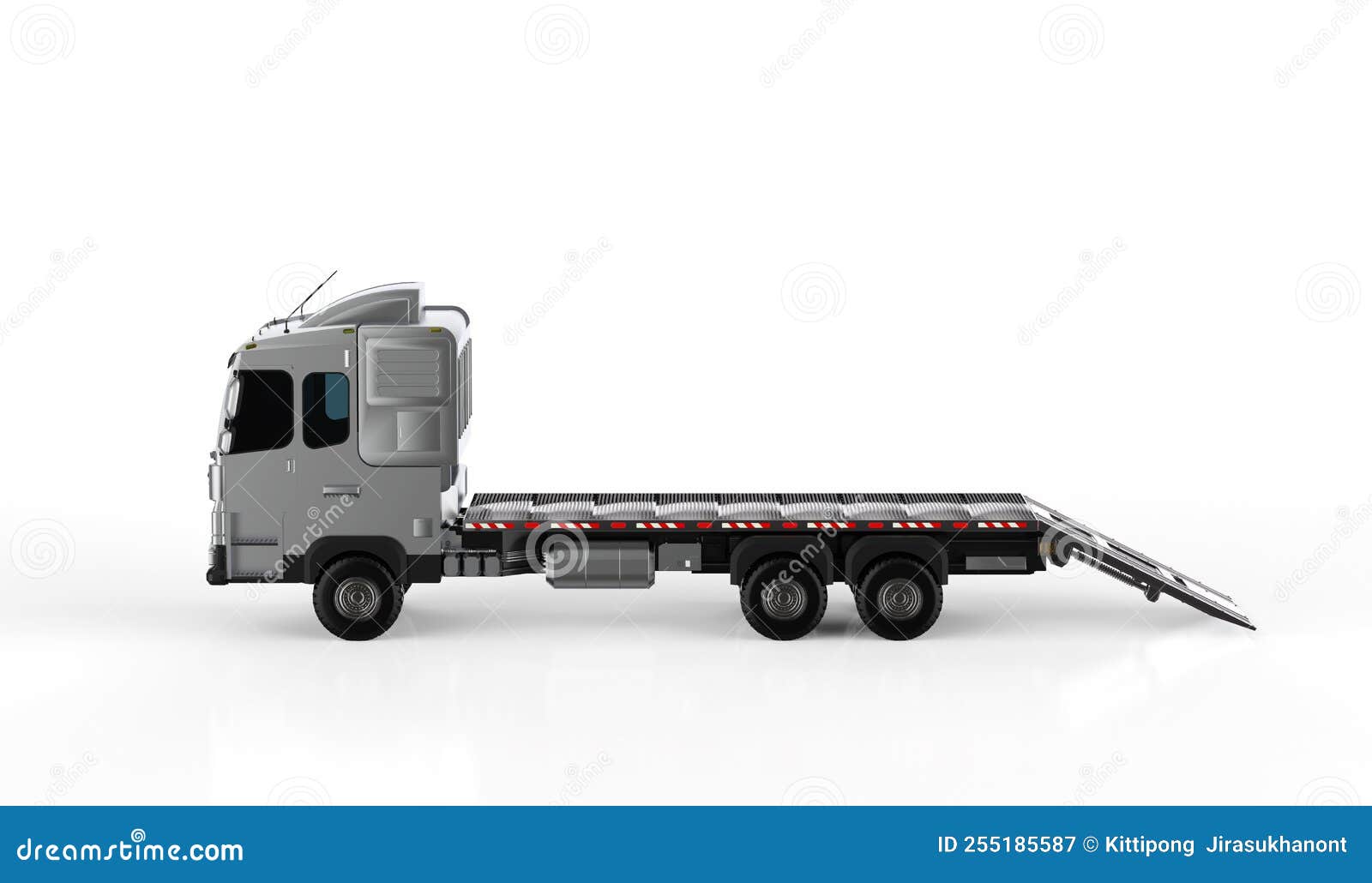 Flatbed Trailer Tractor Truck Cartoon Vector | CartoonDealer.com #117609793
