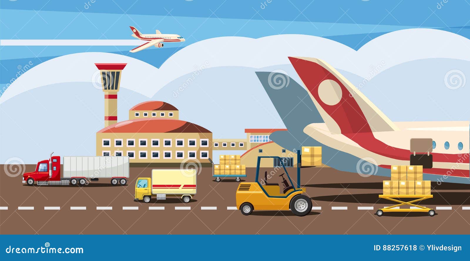 Logistic Horizontal Banner Route, Cartoon Style | CartoonDealer.com ...