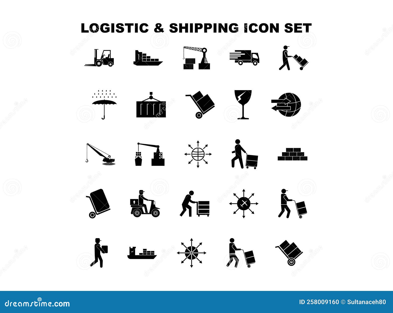 Logistic and Shipping Icon Set. Stock Vector - Illustration of dock ...