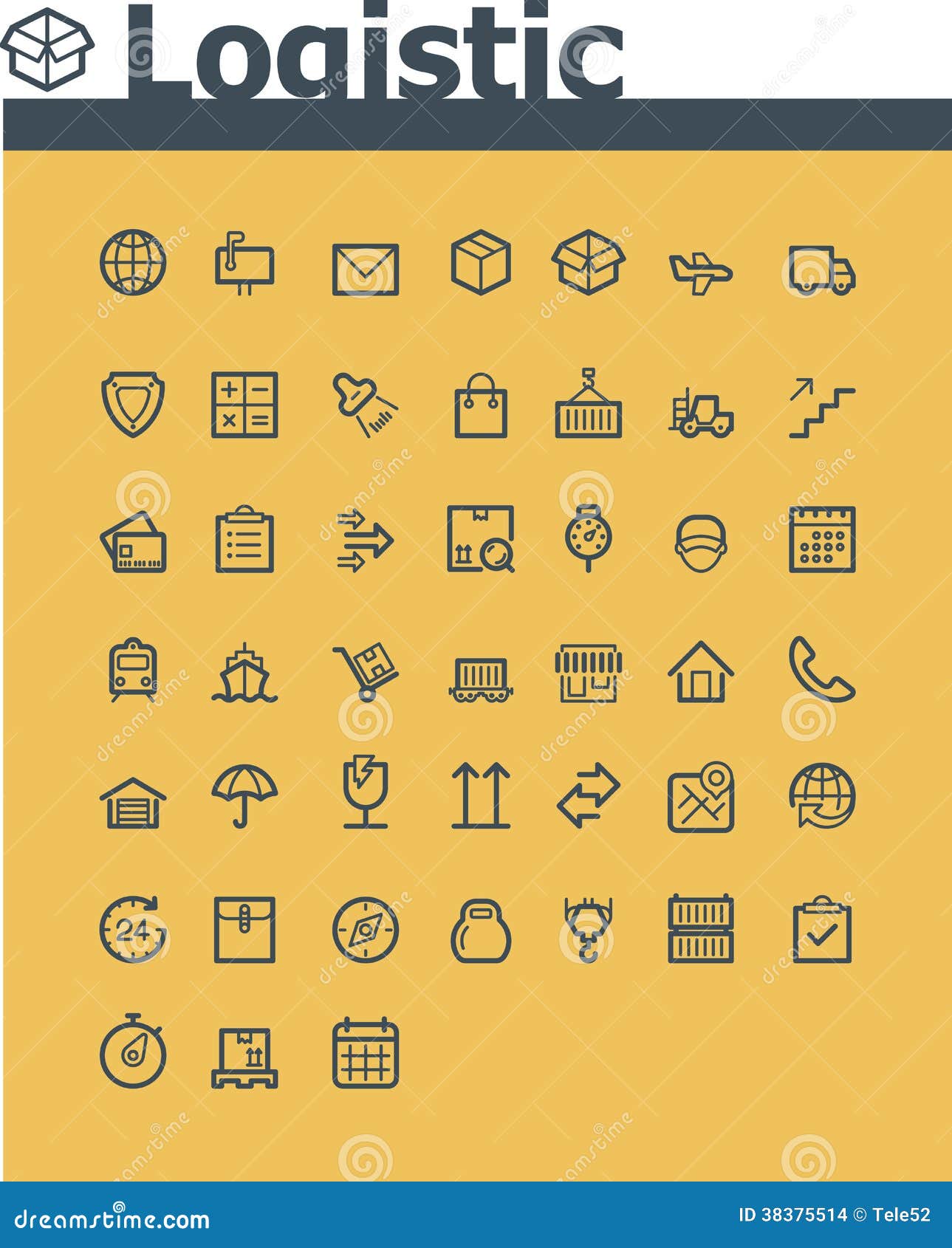 Logistic icon set stock vector. Illustration of icon - 38375514