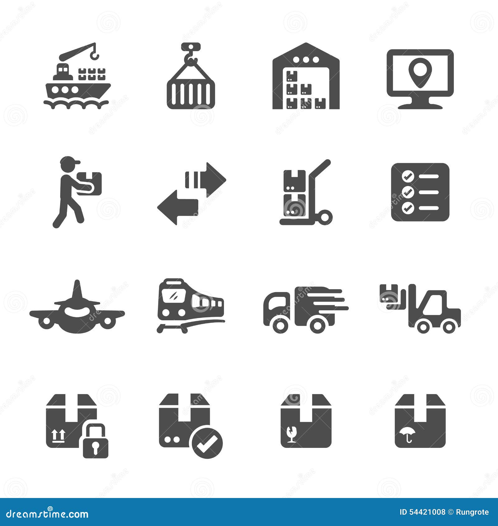 Logistic Icon Set 3, Vector Eps10 Stock Vector - Illustration of carry ...