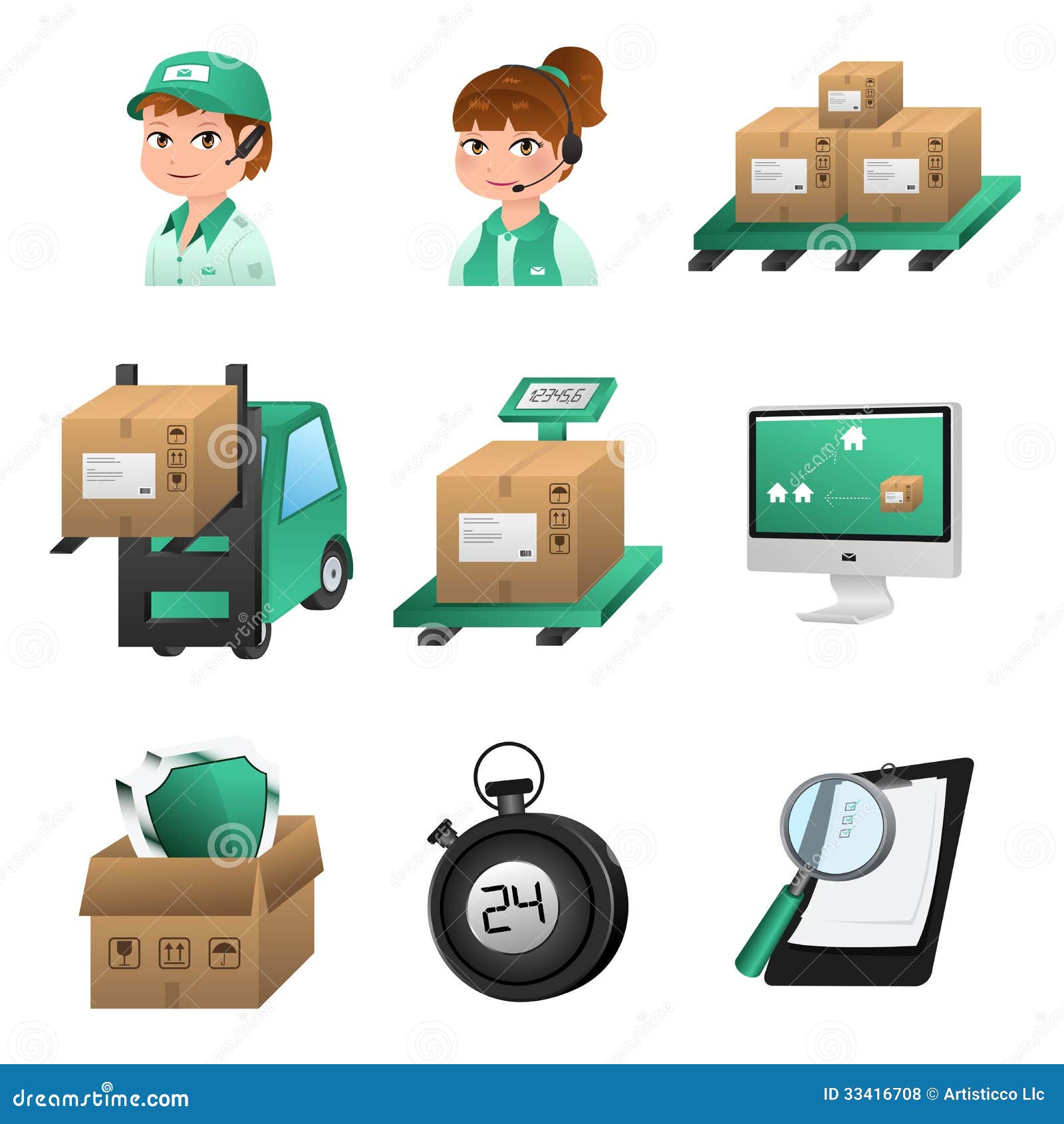 Logistic icons stock vector. Illustration of freight - 33416708