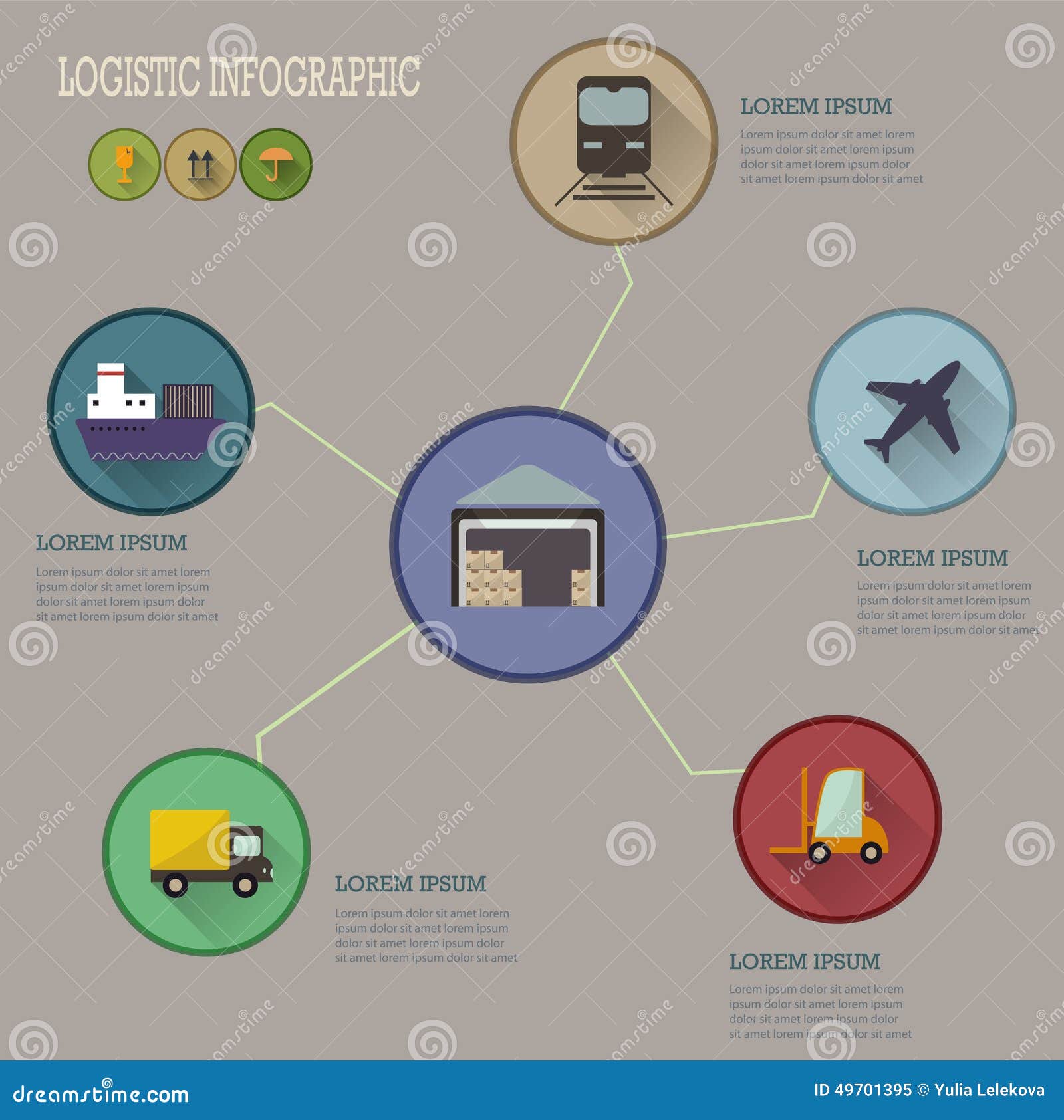 Logistic Infographic. Map Of America And Mexico With Different Info ...