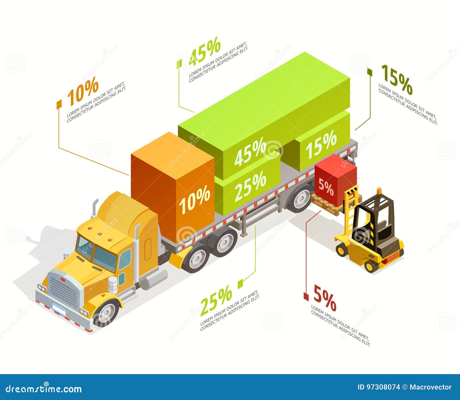 Logistic Infographic Isometric Template Stock Vector - Illustration of ...