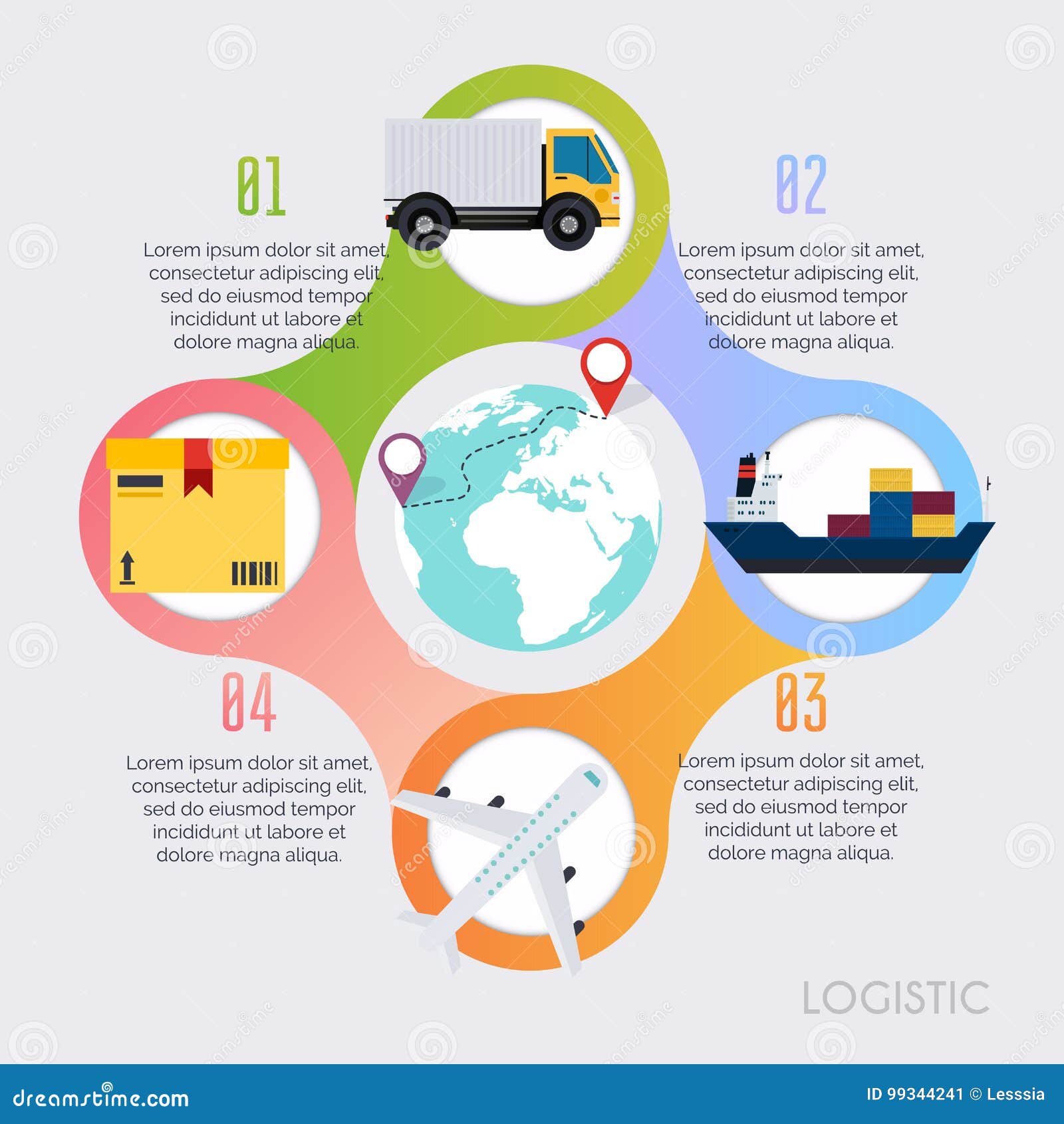 Logistic Infographics. Global Logistic Infographics Elements Fla Stock ...