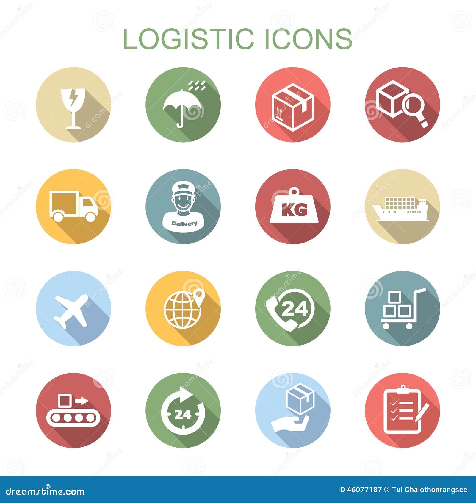 Logistic long shadow icons stock vector. Illustration of airplane ...