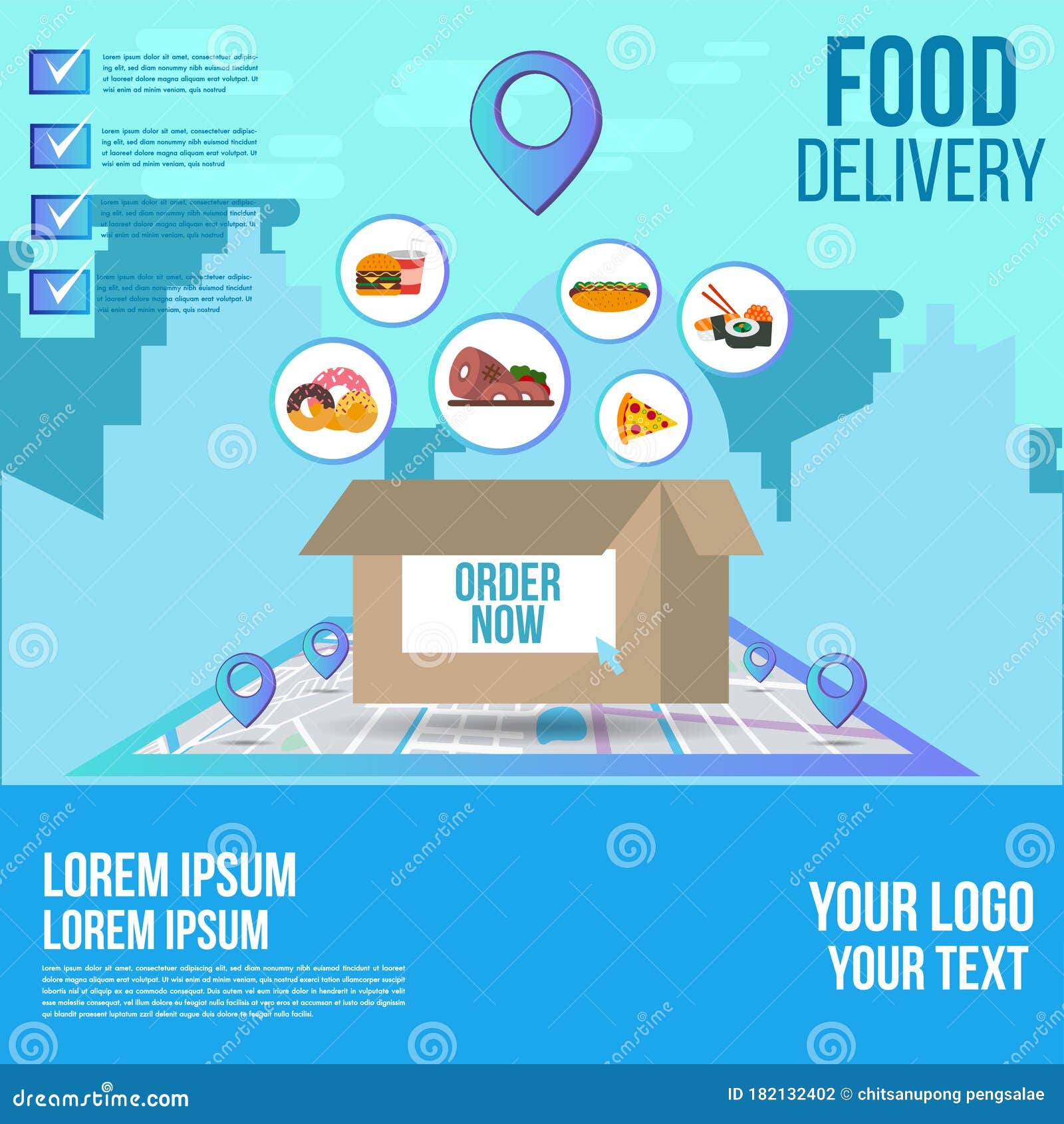 Food Delivery Design Order on a Map Tracking with a Ready Meal.this ...