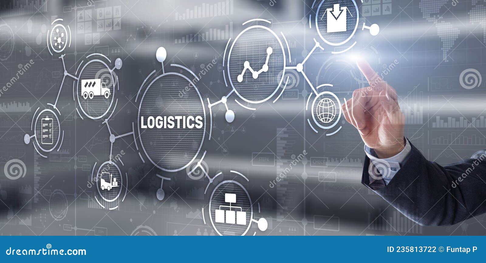 Logistic Network Distribution and Transport Concept. Goods Delivery ...