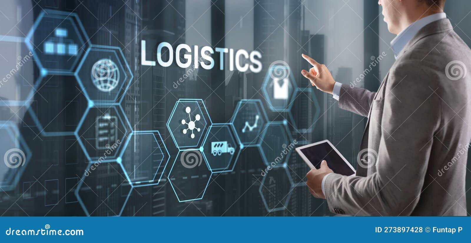 Logistic Network Distribution and Transport Concept. Goods Delivery ...