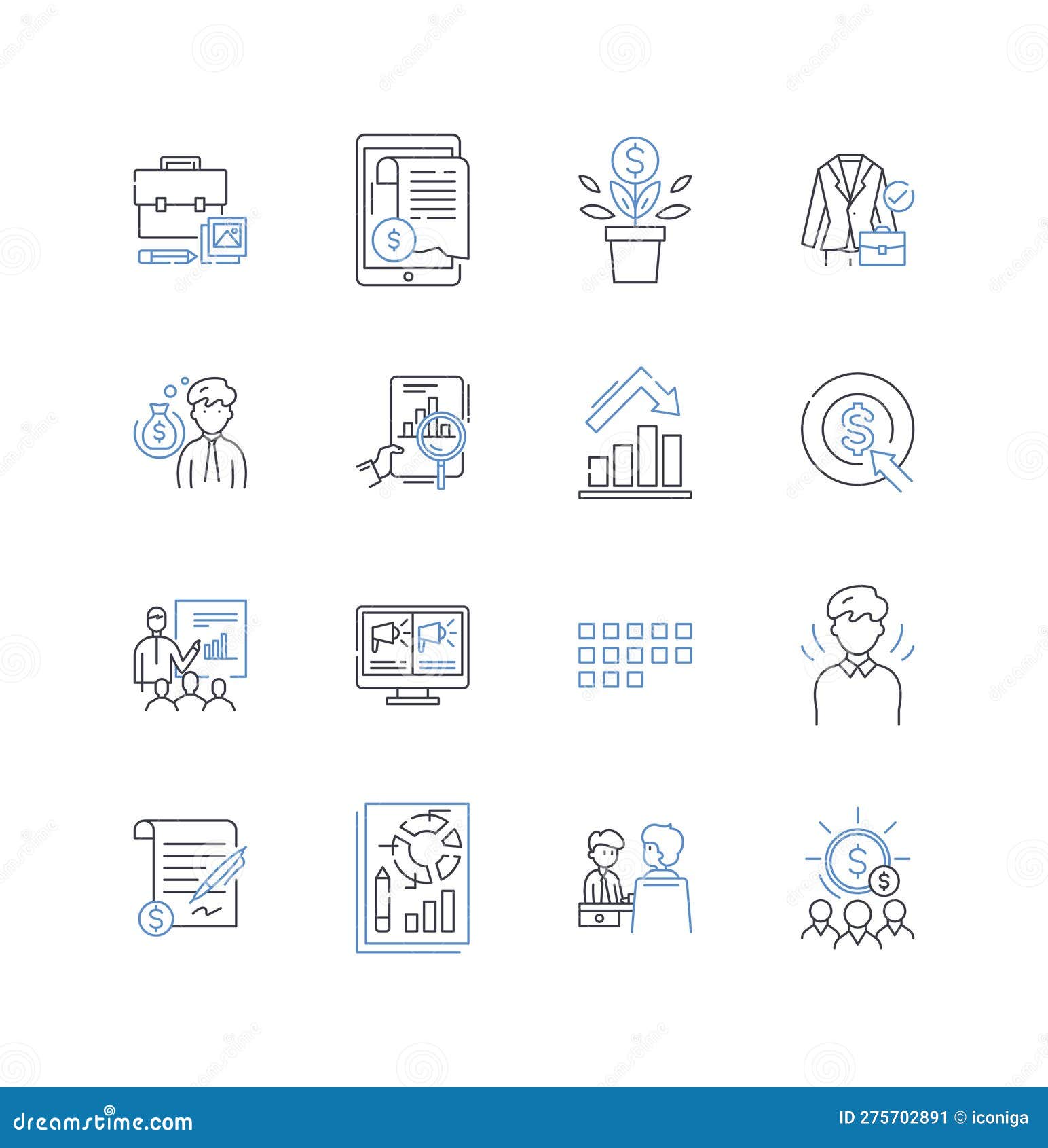 Logistic Optimization Line Icons Collection. Efficiency , Supply-chain ...